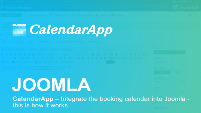 Integrate free booking calendar for Joomla